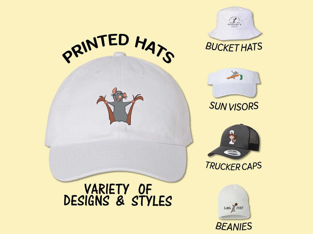 Remy Little Chef Ratatouille Hat Full Color Printed Hat Trucker Hat ...