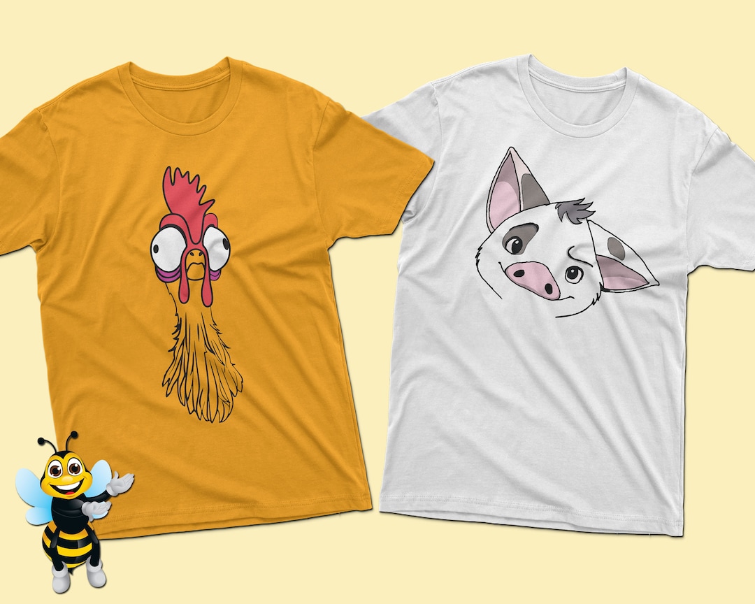 Pua Pig and Hei Hei Rooster Shirts, Moana Cartoon Inspired, Disney ...