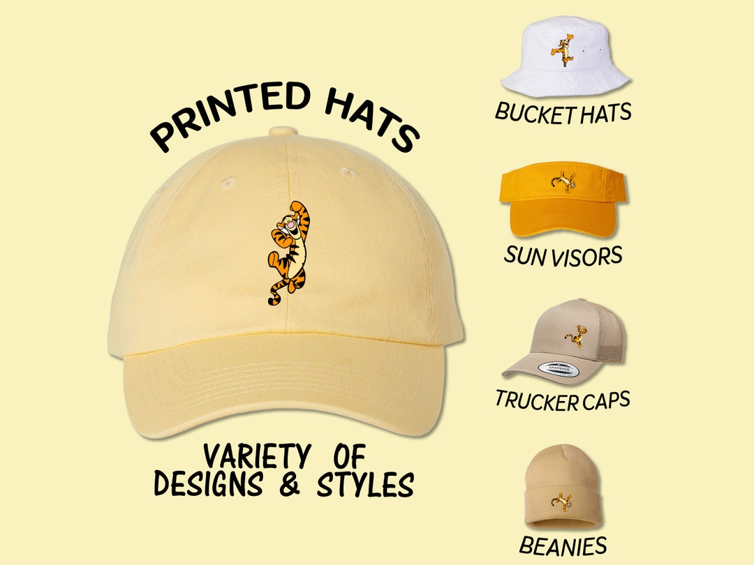 Tigger Hat | Tigger Full Color Printed Hat | Trucket Hat Bucket Hat Sun ...