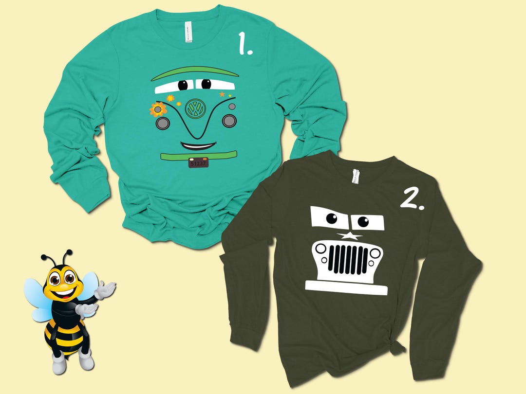 Fillmore and Sarge Shirt, Disney Cars Cartoon Bella Shirts, Family ...