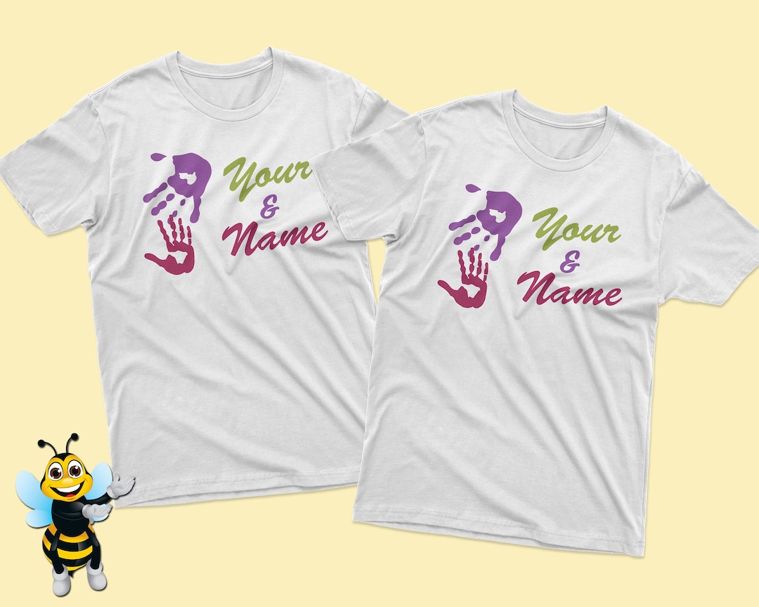 Custom Handprint Anniversary Shirt, Personalized Couple Matching Tee - Etsy