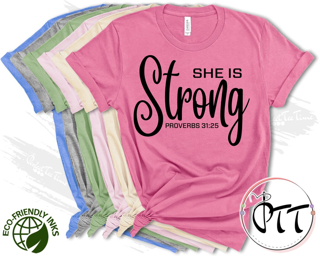 She is Strong Shirt, Proverbs, Faith, Hope, Christian Tee, Jesus Shirts ...