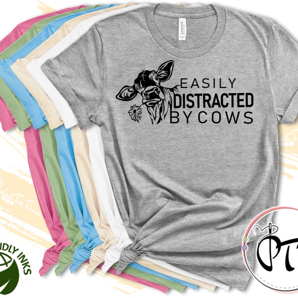 Easily Distracted by Cows Shirt - Etsy