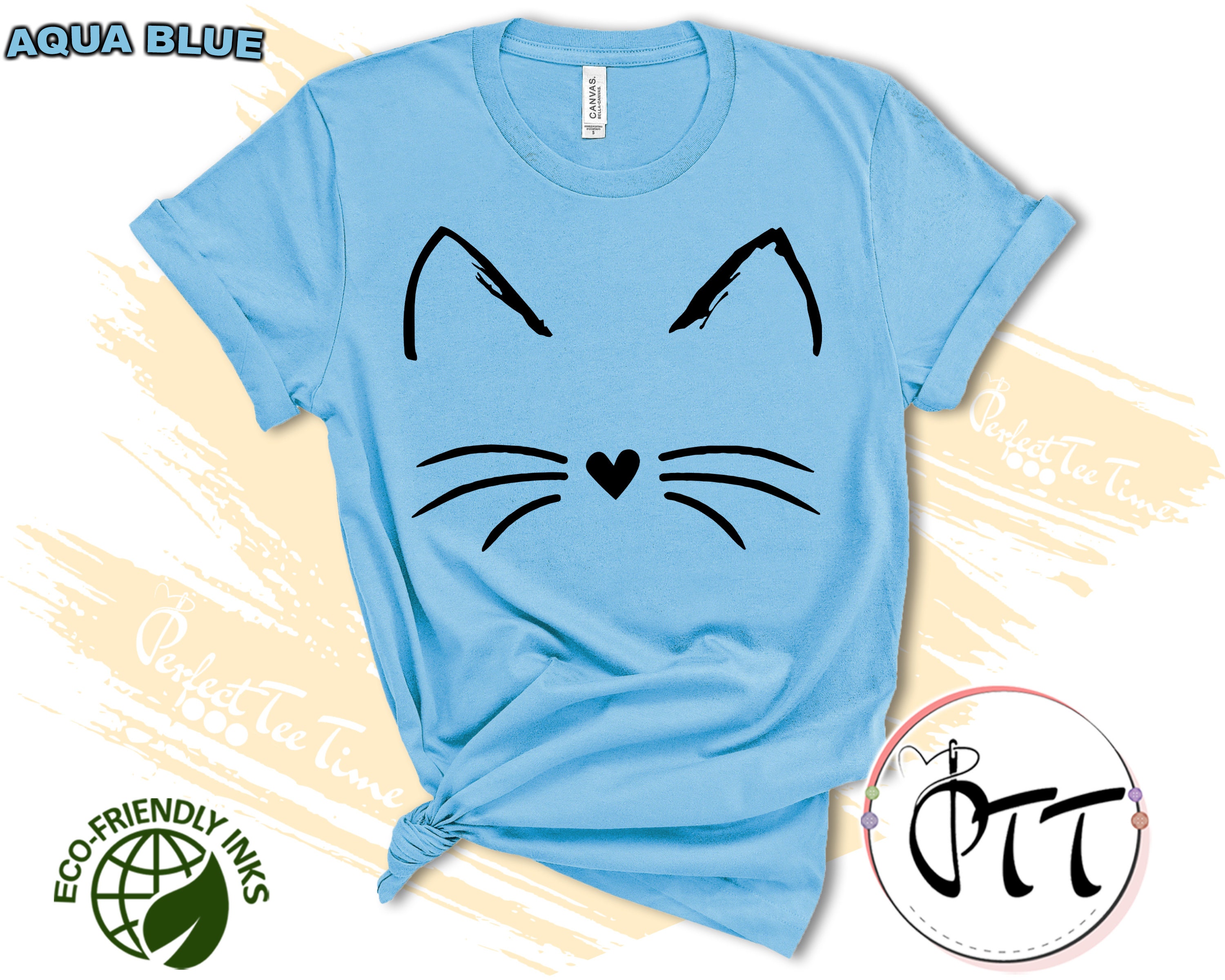 Cute Cat Shirt Kitten Tee Kitty T-Shirt Animal Lover Kids | Etsy