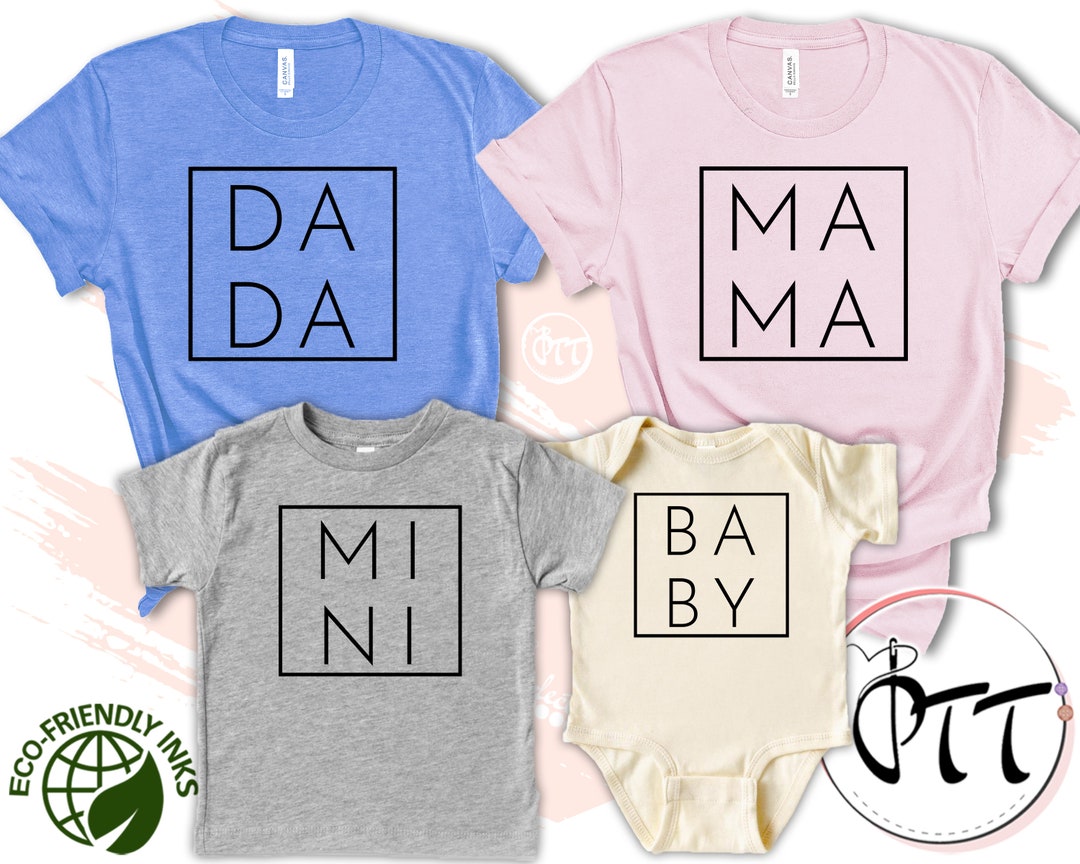 Mama Dada Mini Baby Familie Shirts, Familie passende Shirts, Mama Papa ...