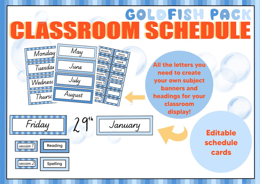 Visual Schedule- Goldfish Under the Sea Theme Classroom Decor - Etsy ...