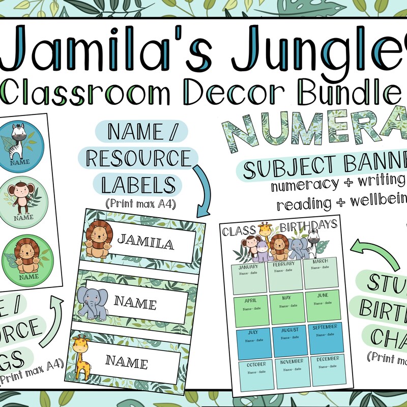 Jungle Classroom - Etsy