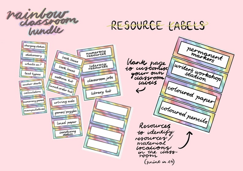 Pastel Rainbow Classroom Decor Bundle - Etsy