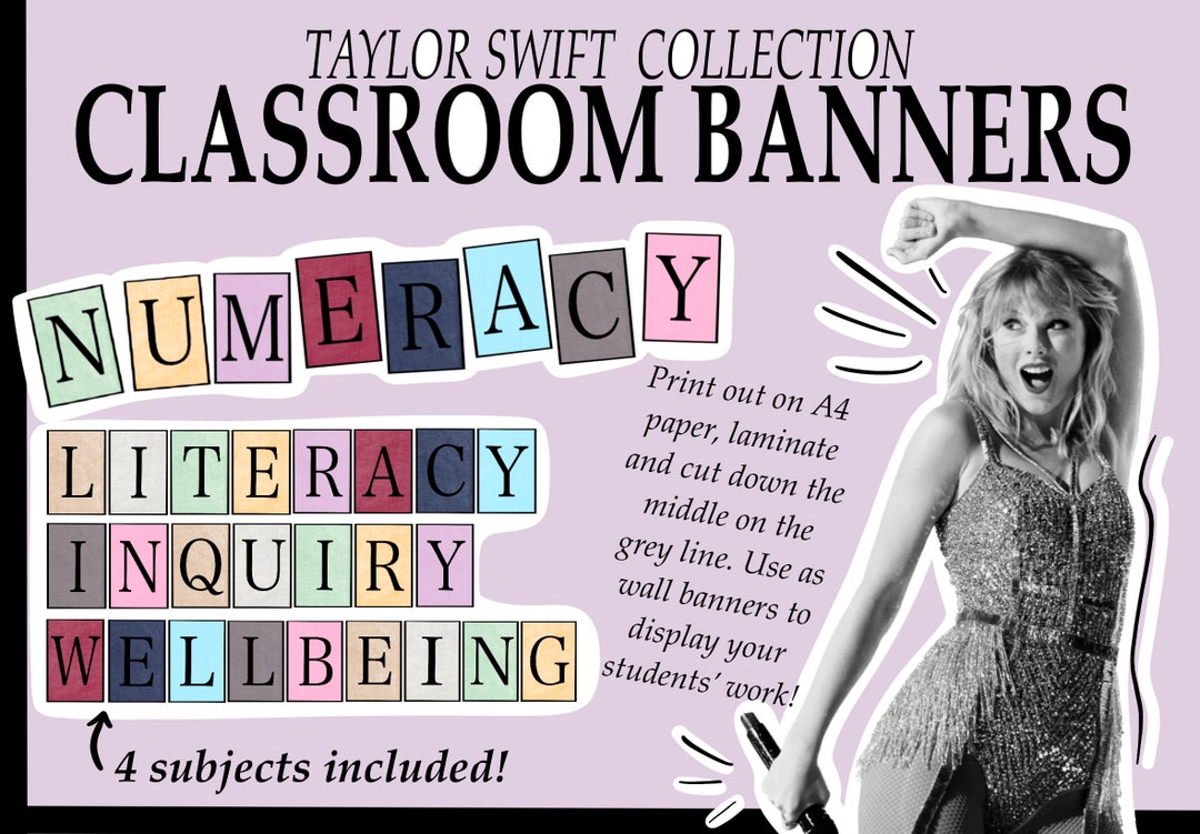 Taylor Swift Inspired Classroom Subject Banners - Etsy