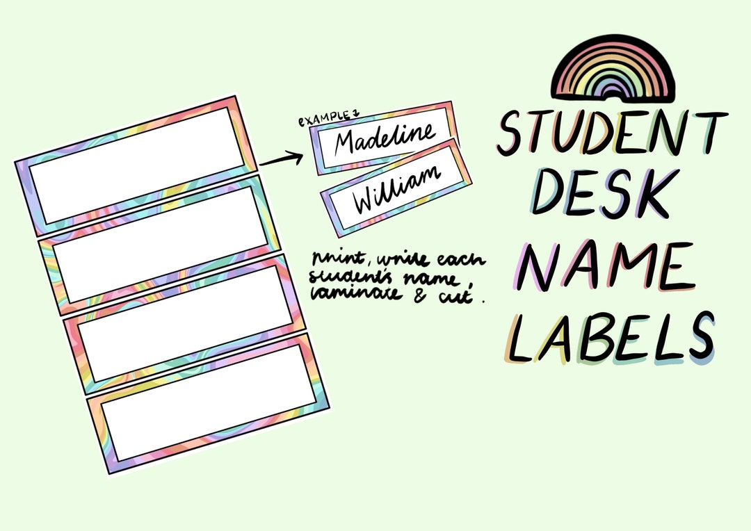 Student Desk Labels - Etsy