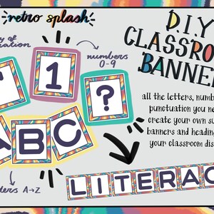 DIY Classroom Subject Headings Banners Full Alphabet, Numbers and ...