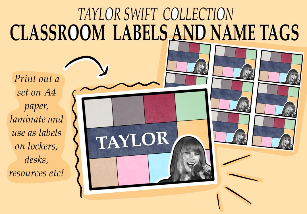 Taylor Swift Inspired Resource and Name Labels for the Classroom - Etsy
