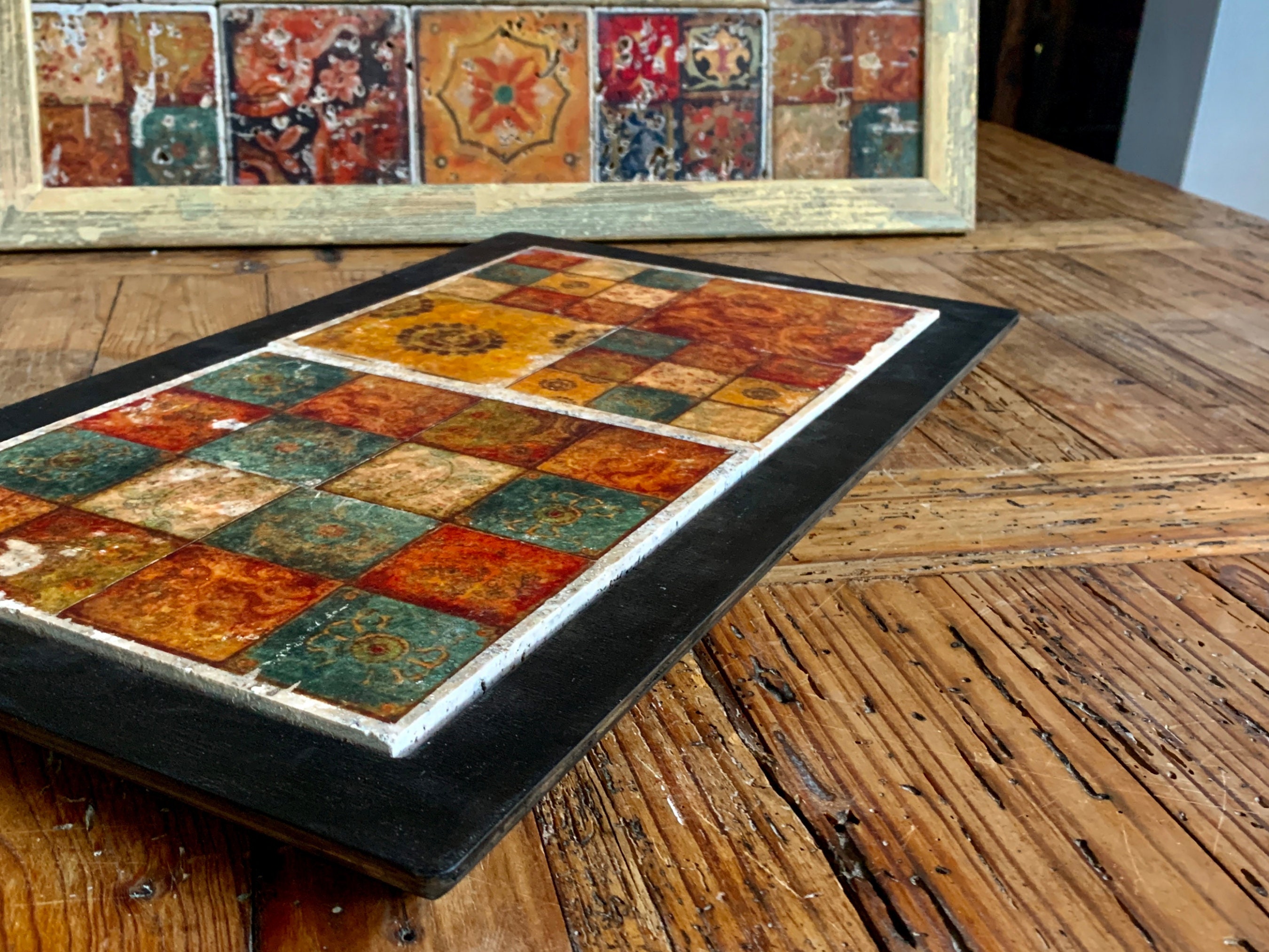 Handmade Travertine Tile Cheese Board, Unique Boho Kitchen Decor ...