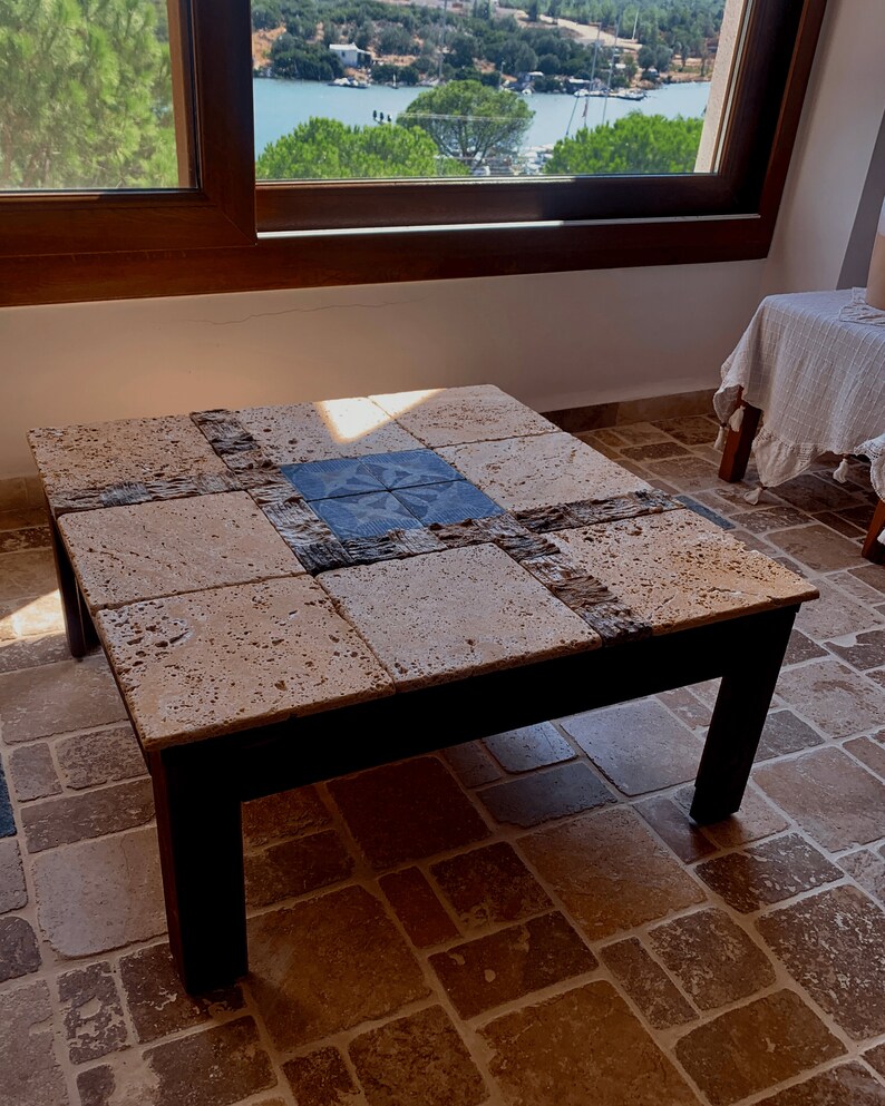 Venice Travertine Coffee Table Rustic Coffee Table Turkish - Etsy