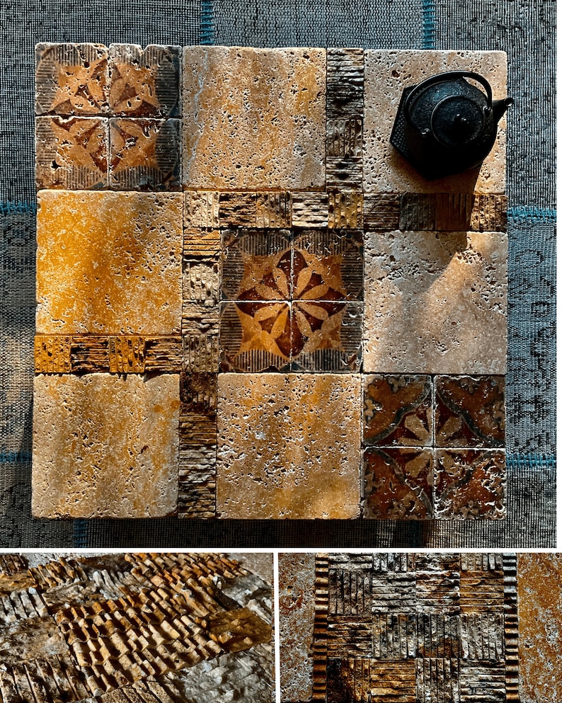 TRAVERTINE Stone COFFEE TABLE Perfect for Farmhouse or Lanai Décor ...