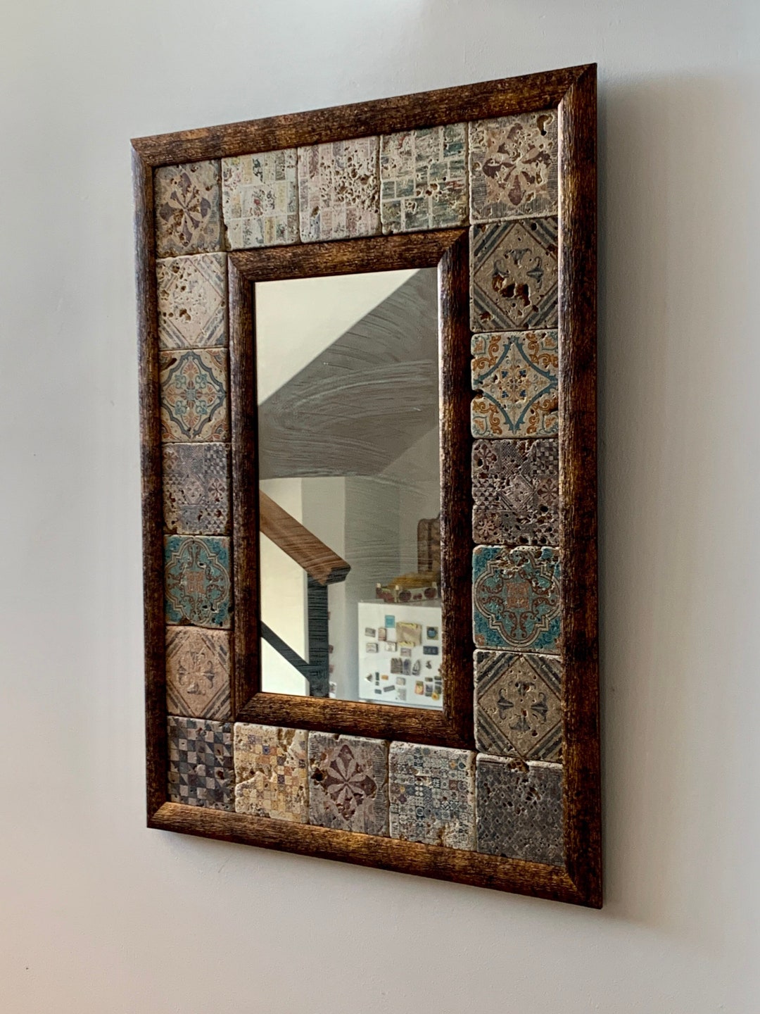 Venetian Mirror for Powder Room, Boho Mirror Wall Decor, Decorative ...