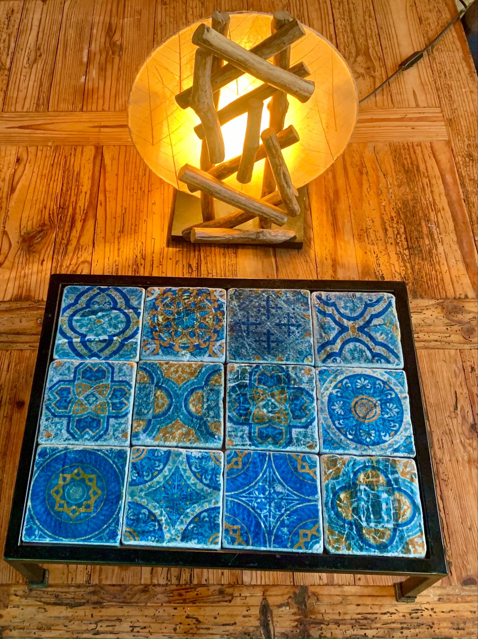 Vintage Serving Table Blue Tile Table Turkish Tile Table - Etsy