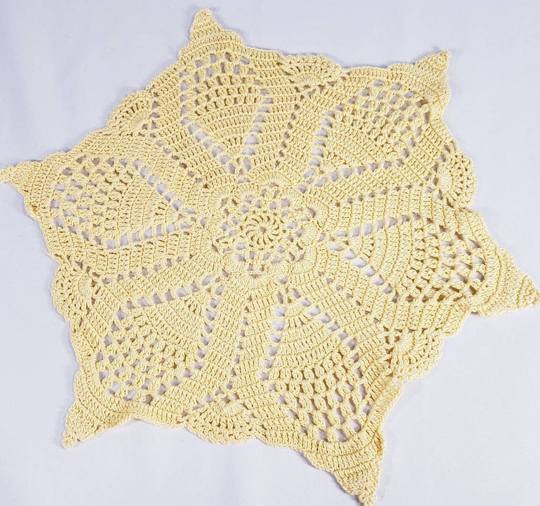 Yellow Handmade Fine Thread Crochet - Etsy