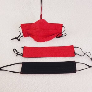 Cotton Fabric Face Mask, Adjustable Straps, Nose Bridge Strip - Etsy