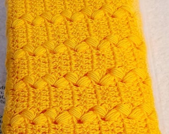 Yellow Scarf Crochet With a Bright Yellow Acrylic Sport Yarn - Etsy