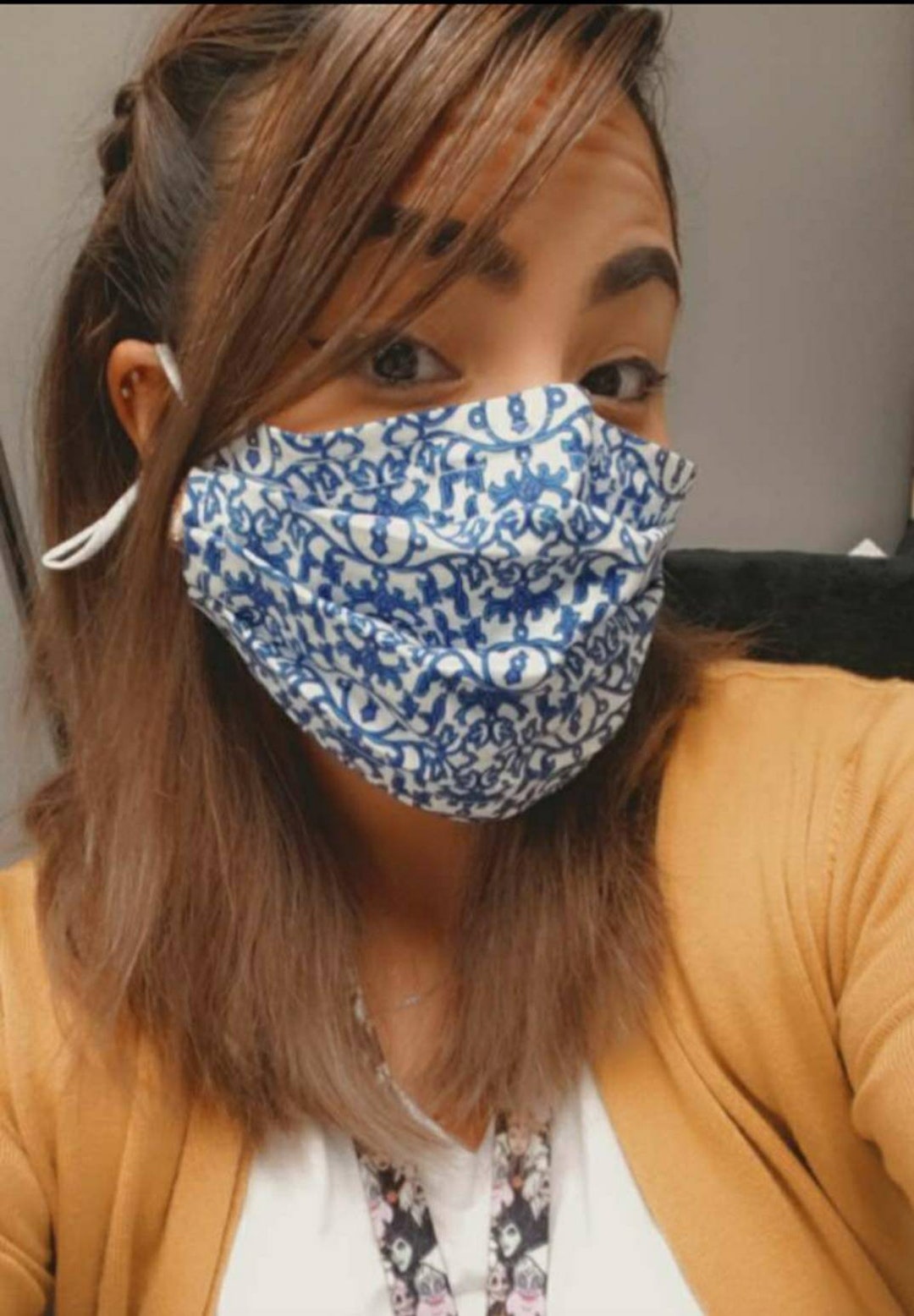 3 Ply 100% Cotton Fabric Face Masks, Nose Bridge Strip, Adjustable ...