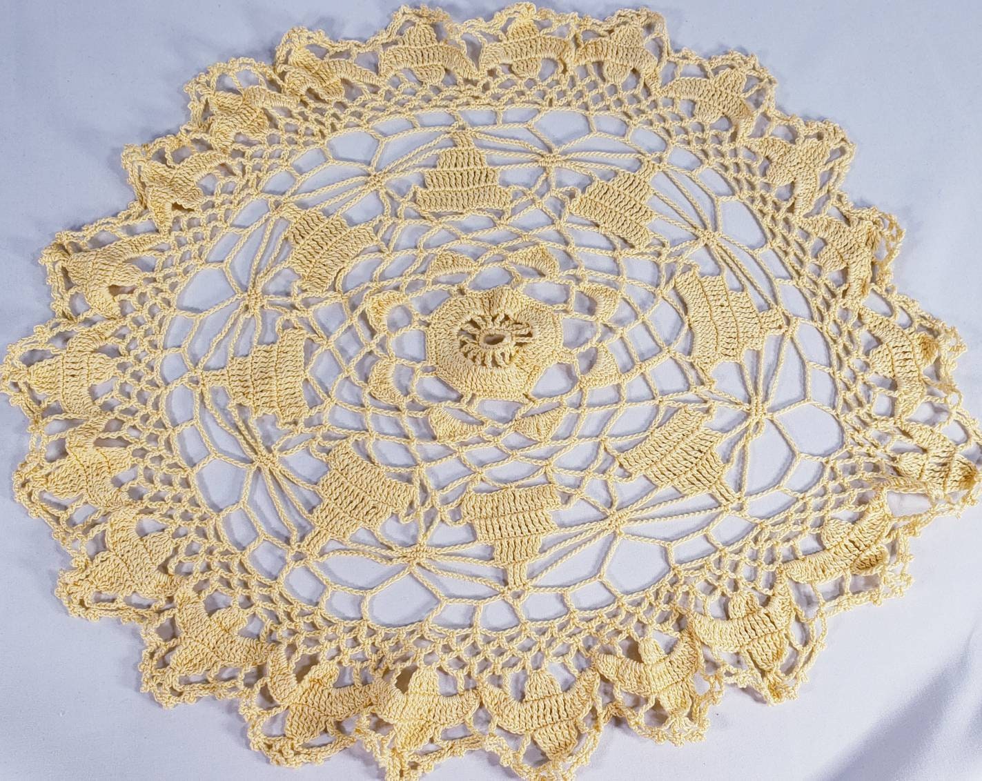 Yellow Pastel Handmade Fine Thread Crochet - Etsy