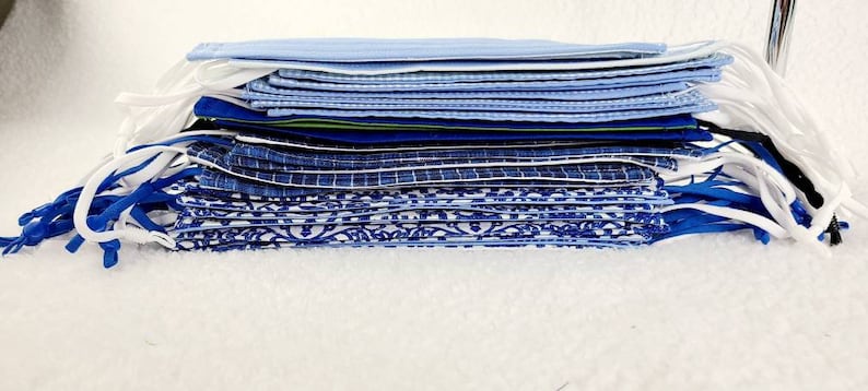 Cotton Fabric Face Mask, Adjustable Straps, Nose Bridge Strip - Etsy