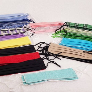 Cotton Fabric Face Mask, Adjustable Straps, Nose Bridge Strip - Etsy