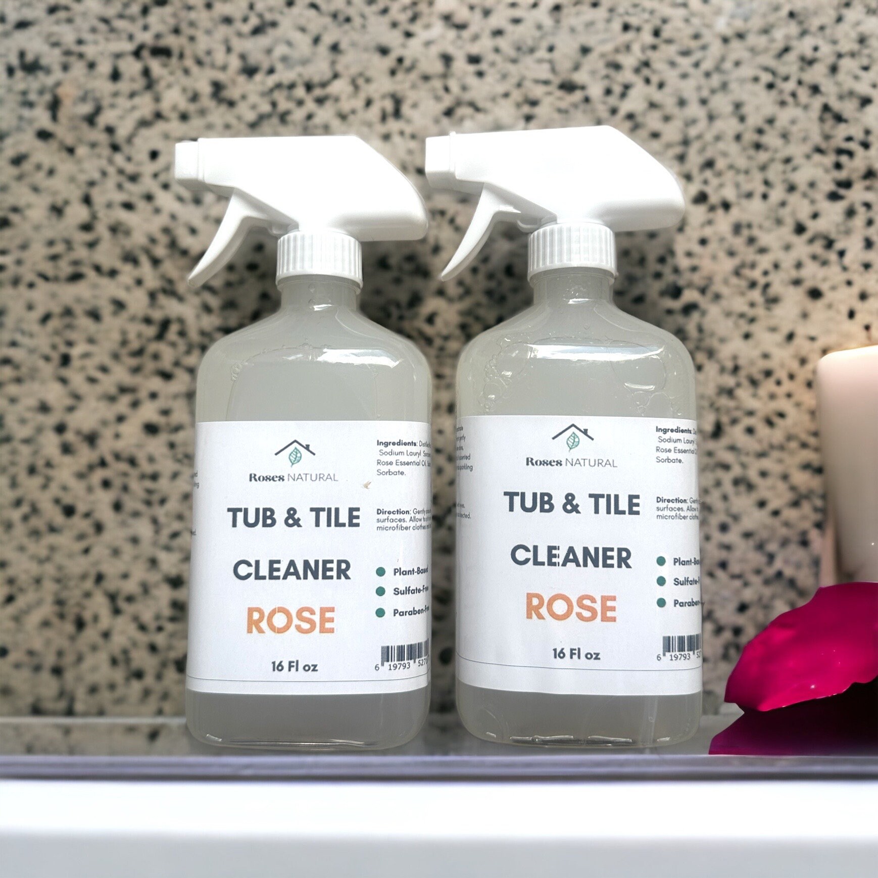 Rose Tub & Tile Cleaner: Plant-based, Rose Scented (16 Oz Bottle) - Etsy