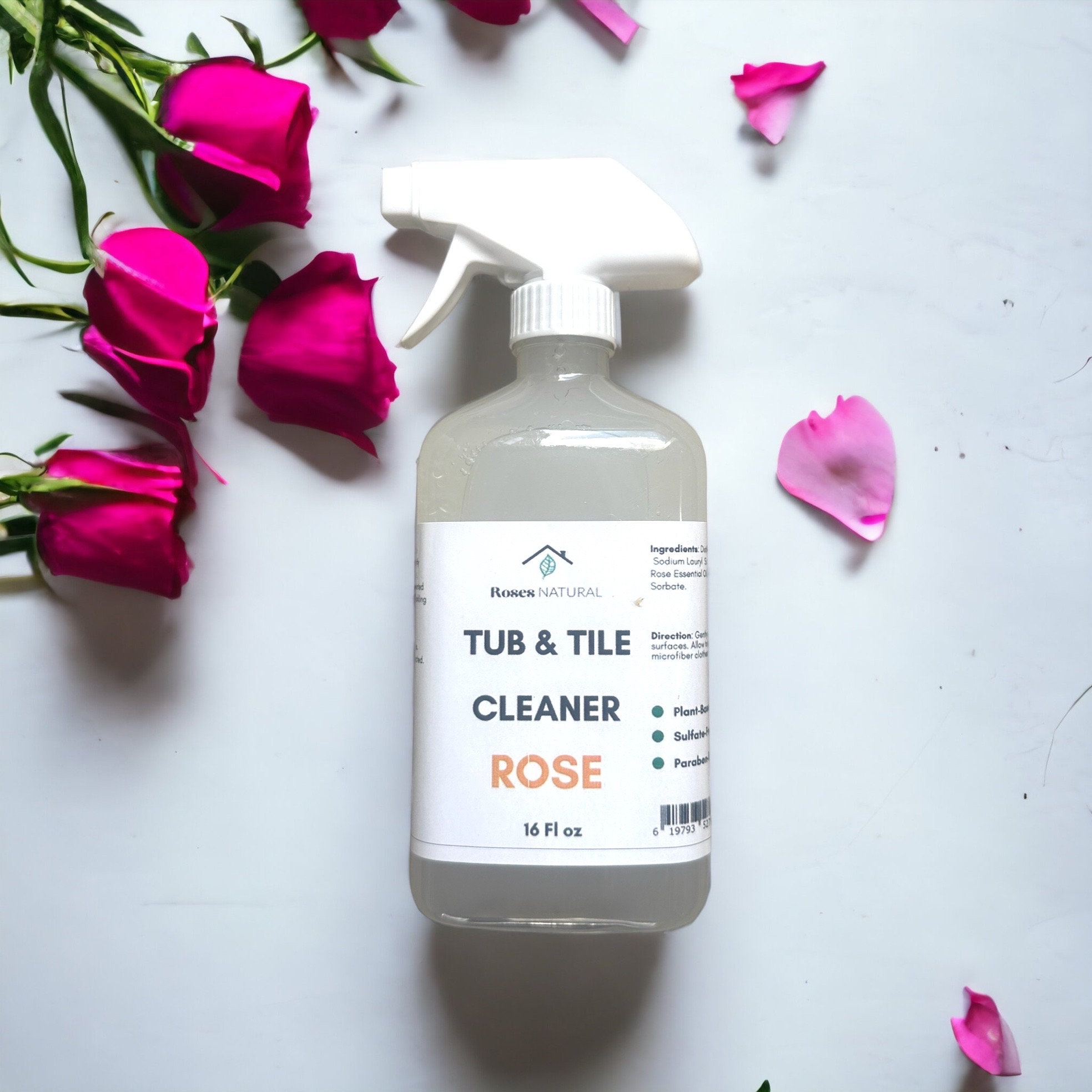 Rose Tub & Tile Cleaner: Plant-based, Rose Scented (16 Oz Bottle) - Etsy