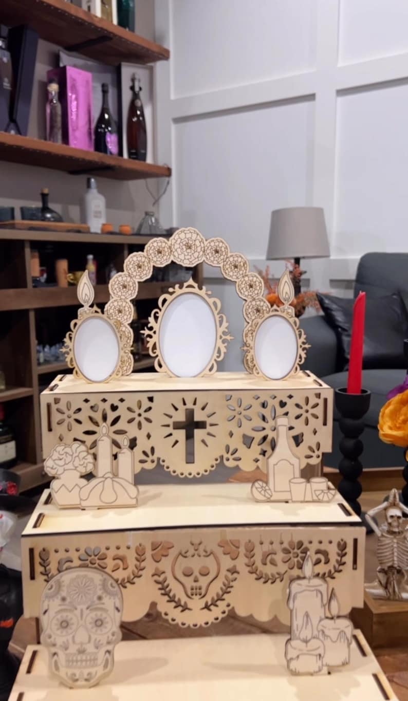 18” Altar De Muertos With Cempasúchil Flower Arch, WOOD ALTAR, Day of ...