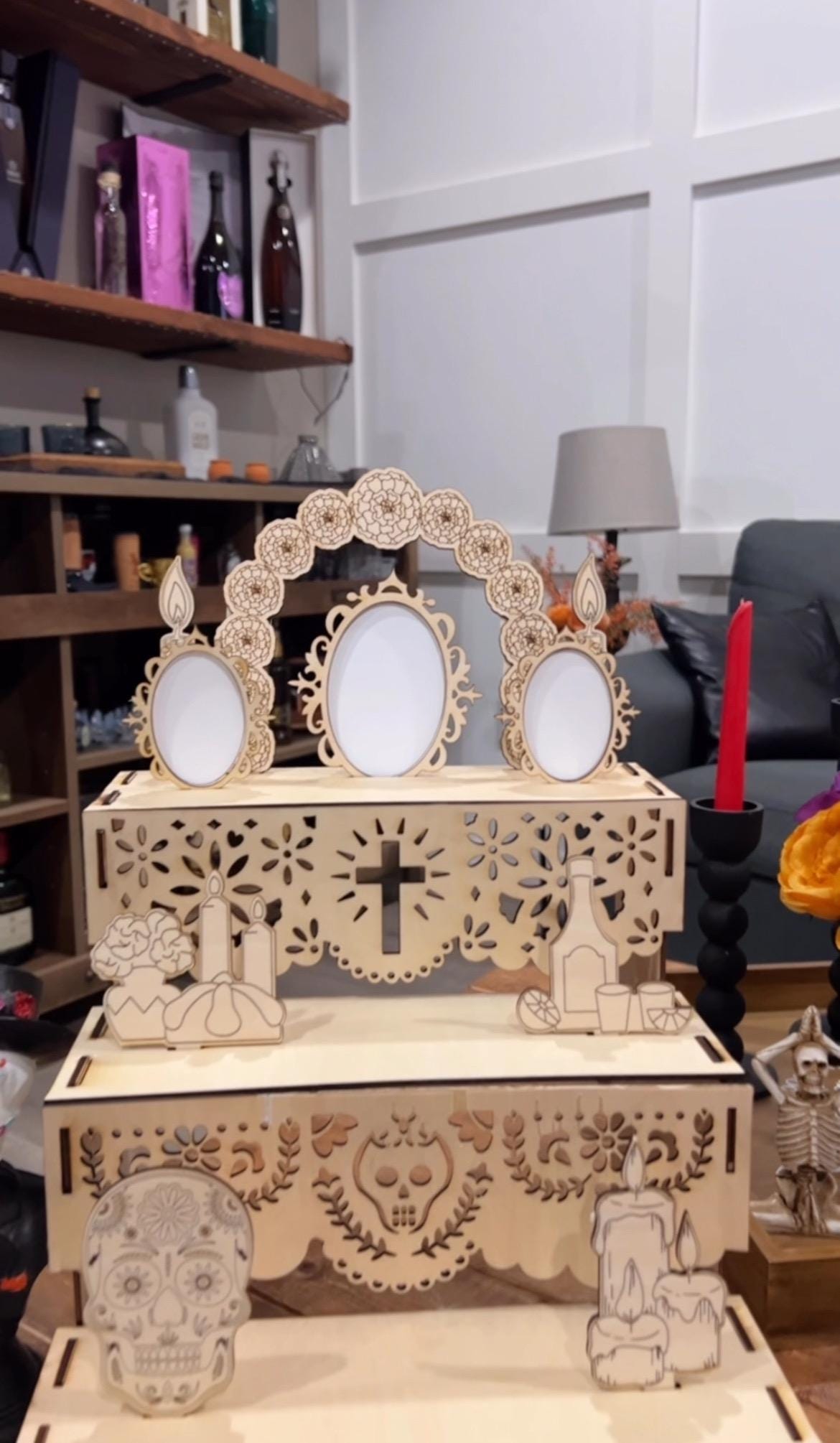 18” Altar De Muertos With Cempasúchil Flower Arch, WOOD ALTAR, Day of ...