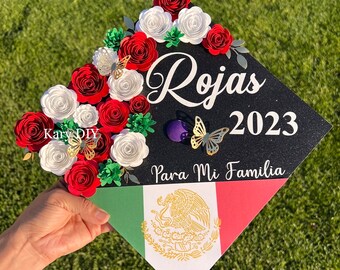 Mexico Graduation Cap Topper/ Latino Graduation Cap/ Floral - Etsy
