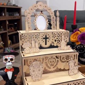18” Altar De Muertos With Cempasúchil Flower Arch, WOOD ALTAR, Day of ...