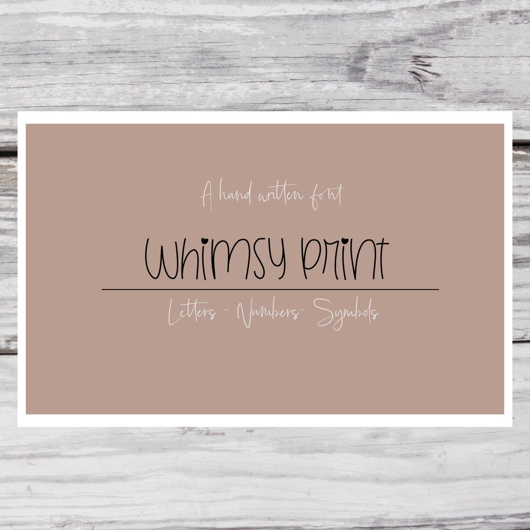 Whimsy Print Font- Handwritten & Fun - Etsy
