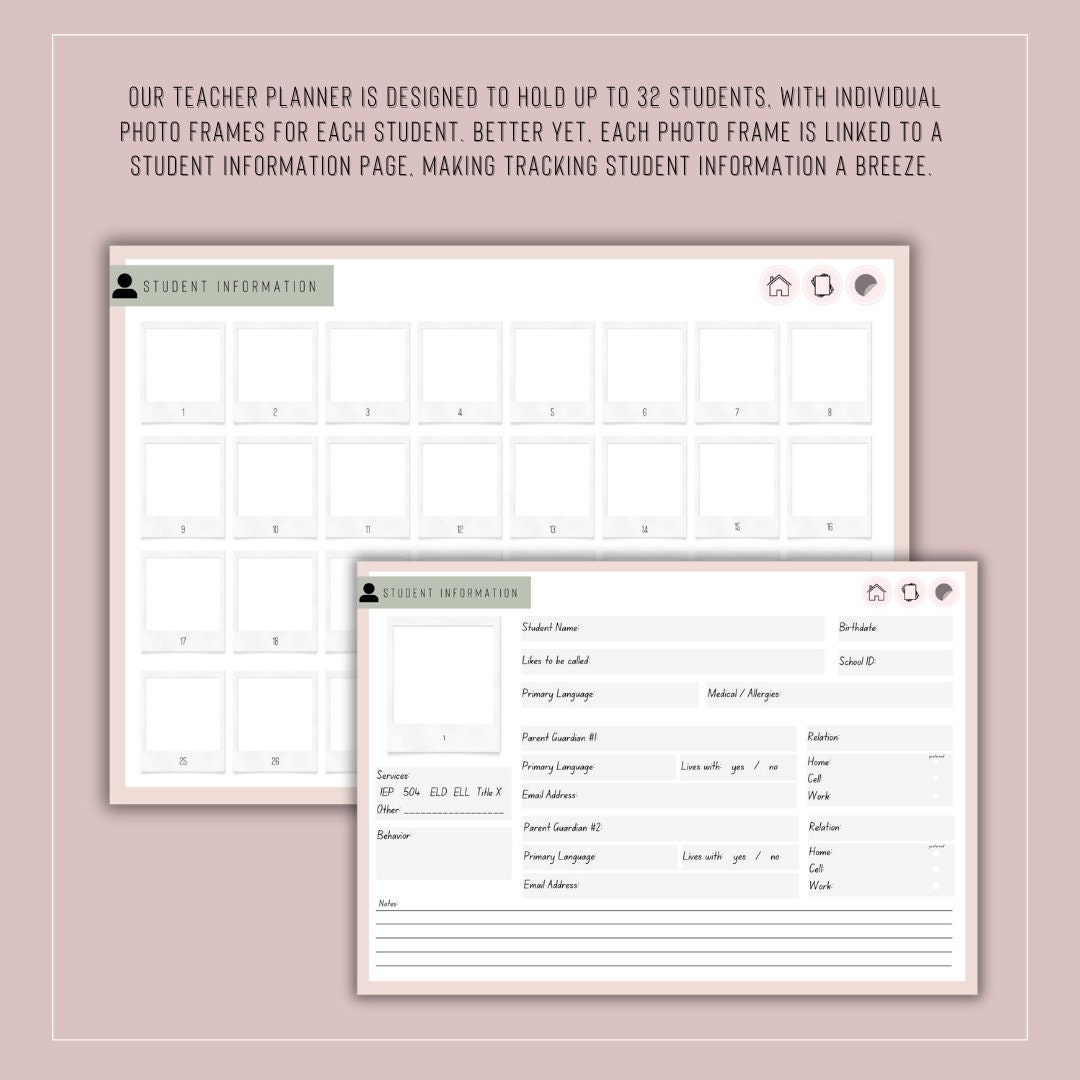 Digital Teacher Dashboard, Digital Teacher Planner, - Etsy