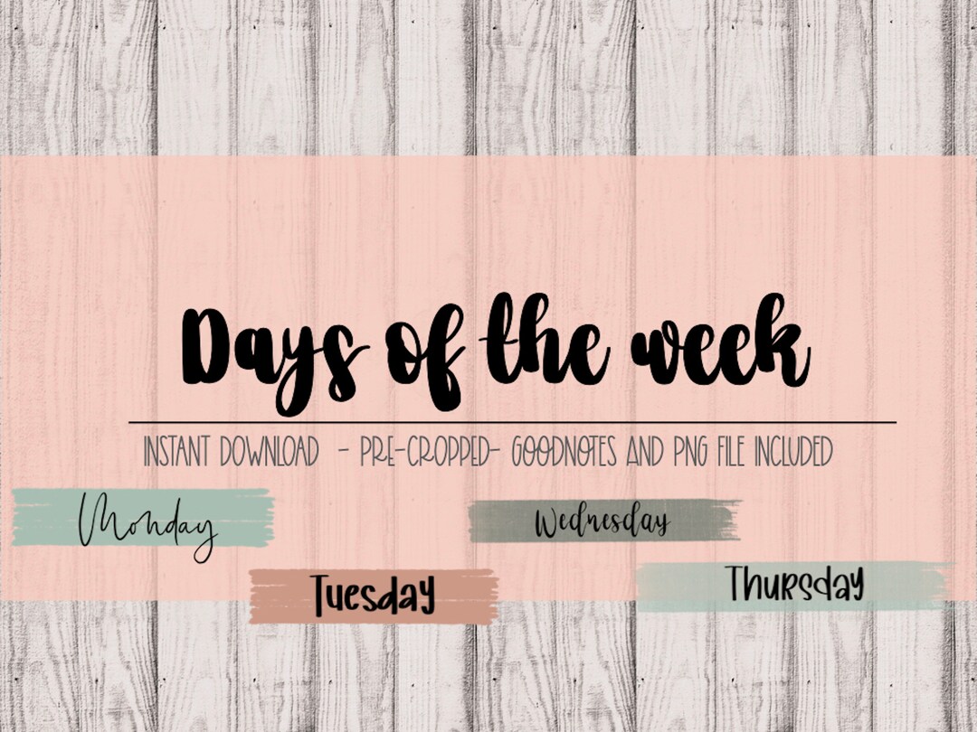 Pastel Days of the Week Scripts - Etsy