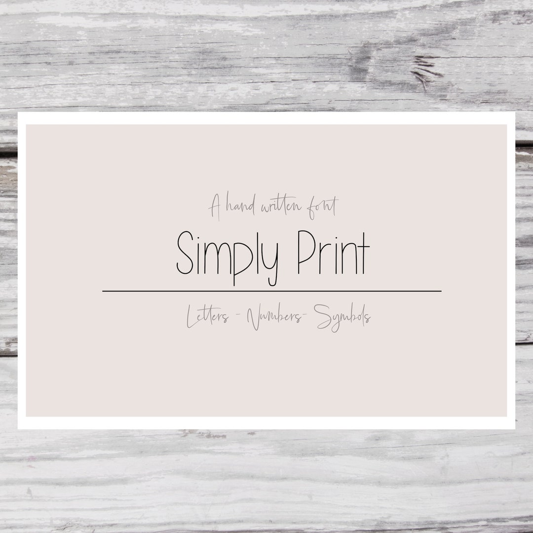 Simple Print Font- Handwritten & Clean - Etsy