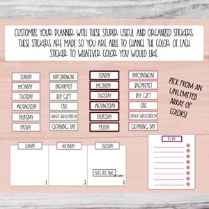 Color Changing, Customizable Everyday Script Planner Stickers ...