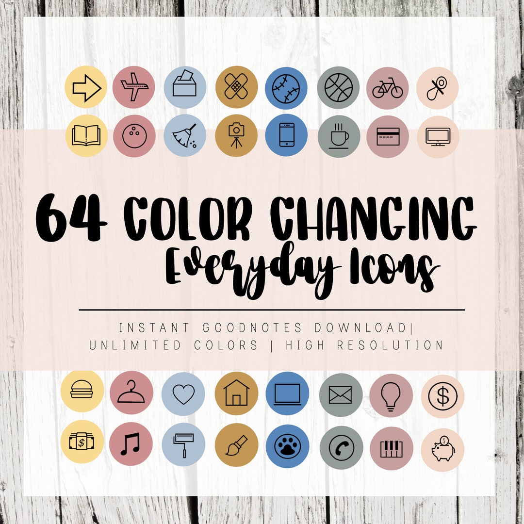 Color Customizable Everyday Icons - Etsy