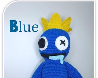 Rainbow Friends Blue Plush Toy and Hat Set - Etsy UK