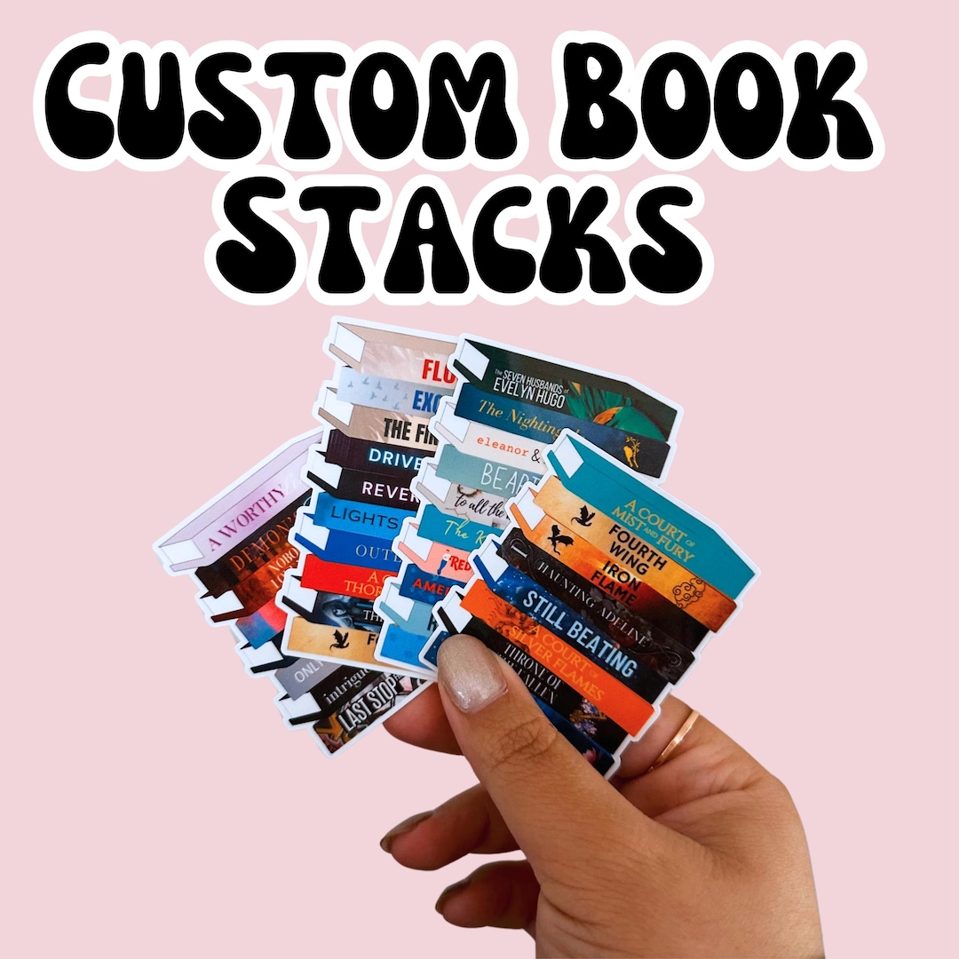Custom Book Stack Sticker, Favorite Books, Book Stacks Sticker ...