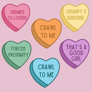 Bookish Candy Heart Sticker Set (6 Stickers), Enemies to Lovers, Good ...