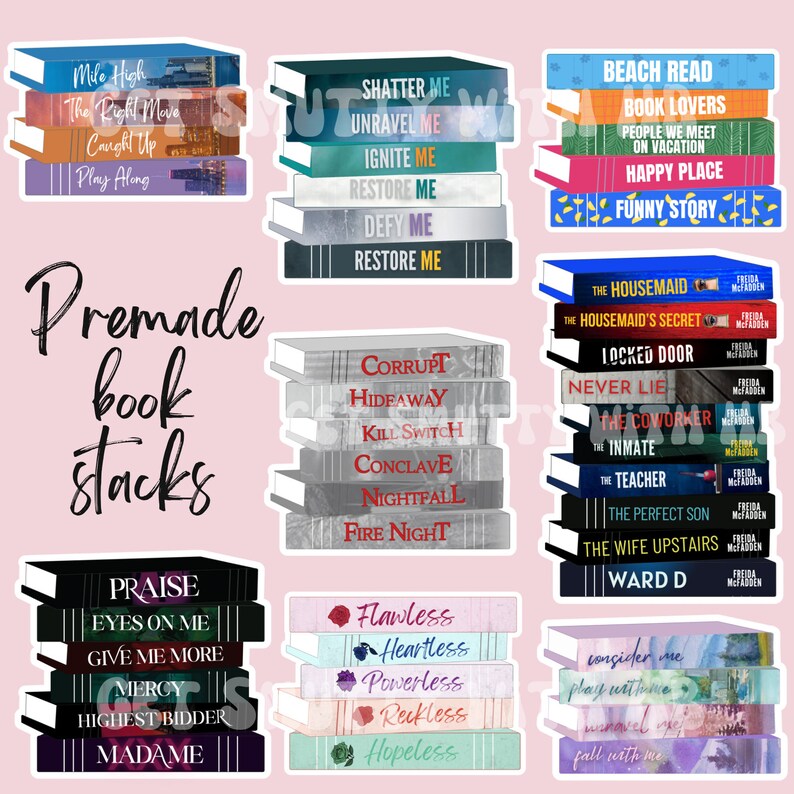 PREMADE Book Stacks Sticker, Favorite Books Sticker, Favorite Reads ...