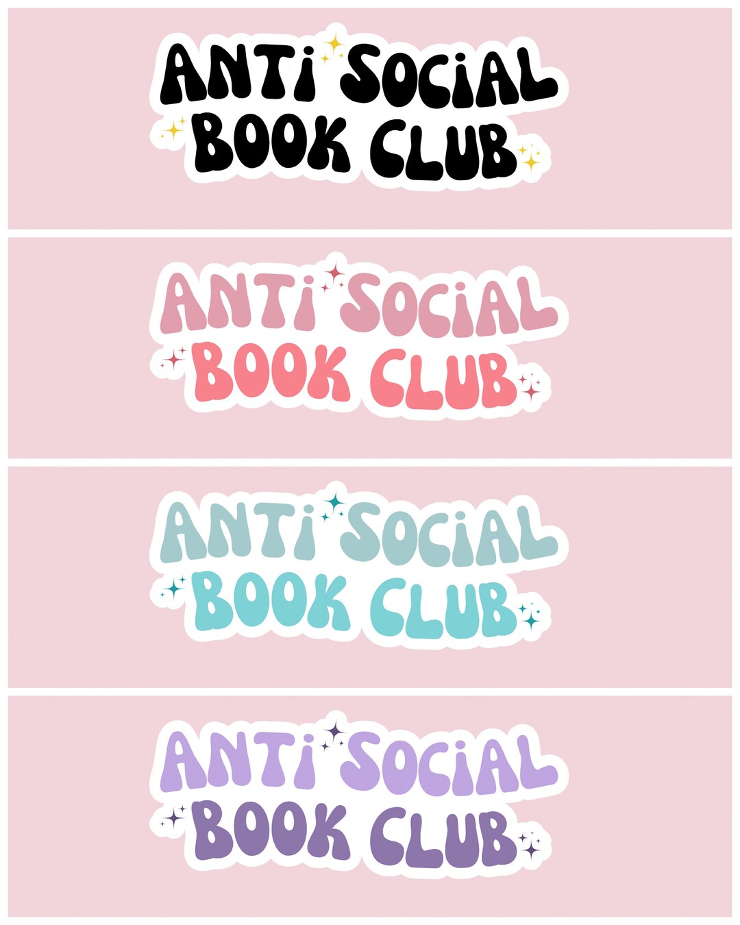 Anti Social Book Club Sticker, Book Club, Bookstagram, Booktok, Bookish ...