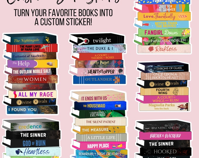 Custom Favorite Book Stacks Sticker, Favorite Reads, Bookish Sticker ...