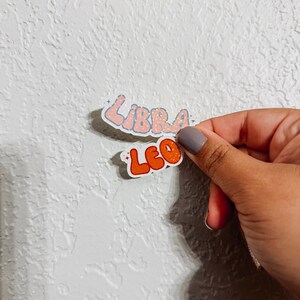 Zodiac Stickers, Holographic, Bubble Letters, Water Bottle Sticker ...