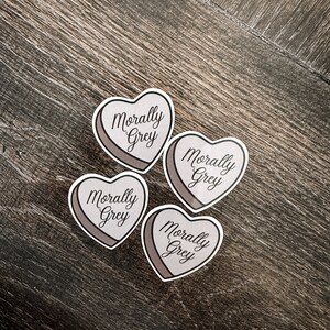 Morally Grey Candy Heart Sticker, Romance Reader, Spicy Book Sticker ...