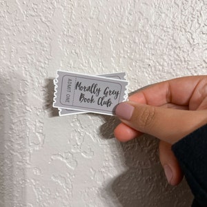 Morally Grey Book Club Ticket, Romance Reader, Spicy Book Sticker ...