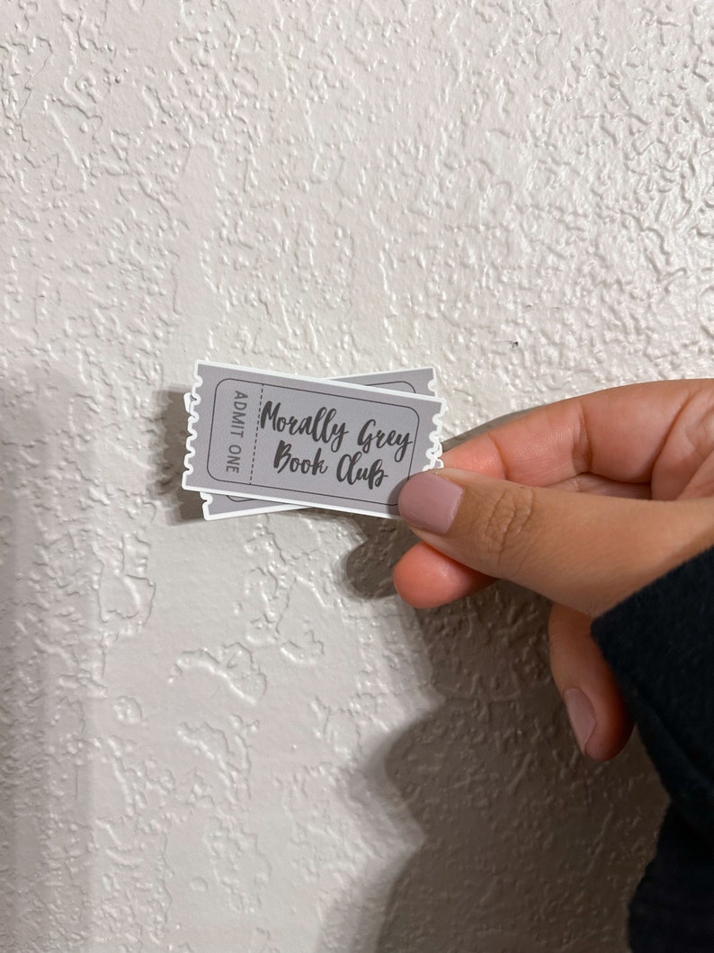 Morally Grey Book Club Ticket, Romance Reader, Spicy Book Sticker ...